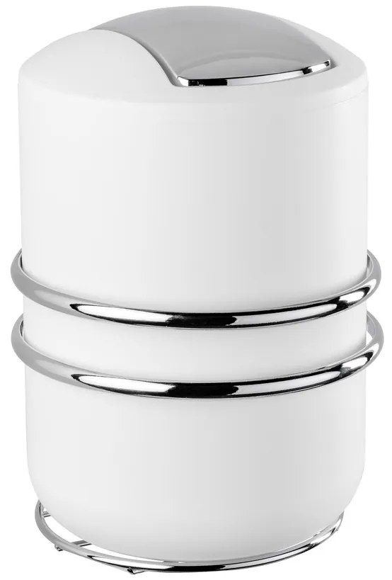 Koupelnový odpadkový koš CALI, bílá barva, 2l, 23x18 cm, WENKO