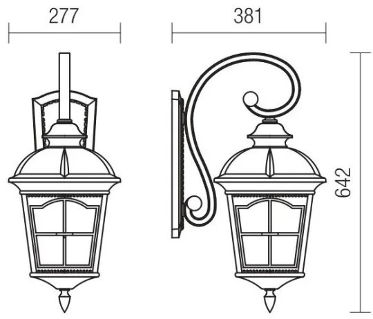Redo 9648 - Venkovní nástěnná lampa YORK 1xE27/70W/230V IP44 hnědá