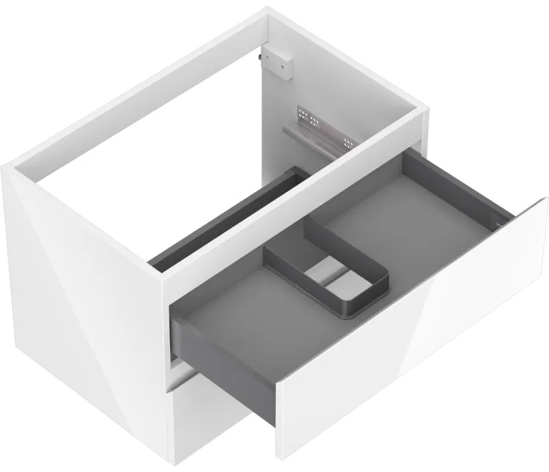 Mexen Orio, koupelnová skříňka 70 cm, 2 zásuvky, bílá lesklá, 91A10-07047-2-BFF00