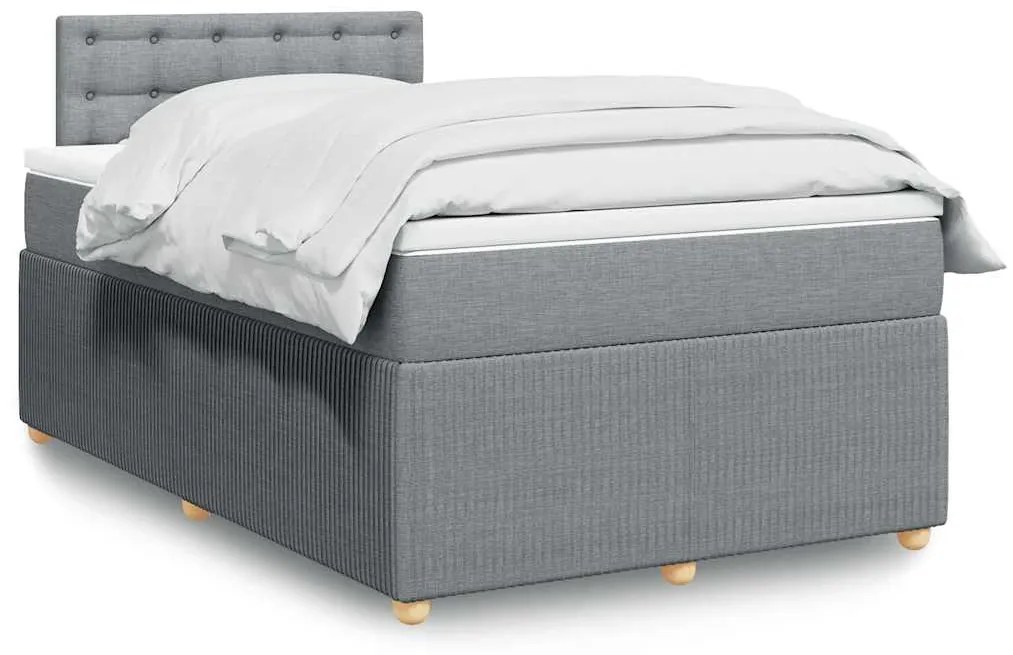 Box spring postel s matrací světle šedá 120x190 cm textil 3287409
