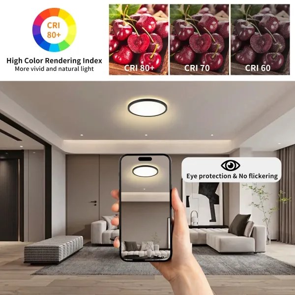 Brilagi - LED Koupelnové svítidlo ULTRA SLIM LED/12W/230V pr. 22,5 cm černá IP54