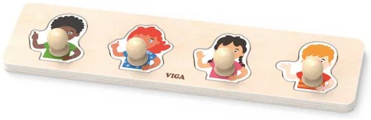 Dřevěná vkládačka s úchyty Viga 44536 barvy pleti