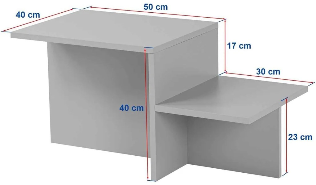 Designový konferenční stolek Olivette 80 cm šedý