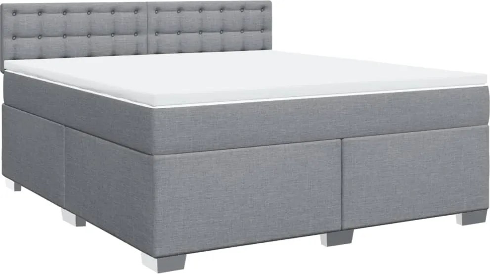 Box spring postel s matrací světle šedá 180 x 200 cm textil 3288281