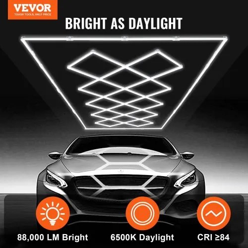 Čtvercová LED garážová světla 88000LM 14 mřížek Jasné světlo do obchodu