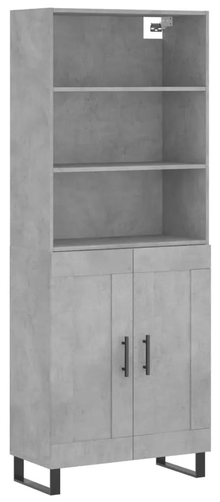 Skříň highboard betonově šedá 69,5x34x180 cm kompozitní dřevo,  3189985