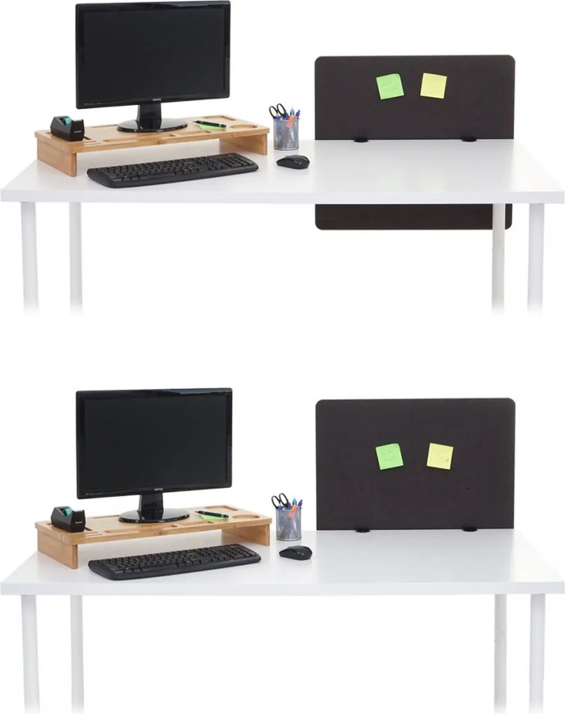 Akustický panel na stůl HWC-G75 - dvoustěnná látka/textil - 60x65cm - hnědo-šedá