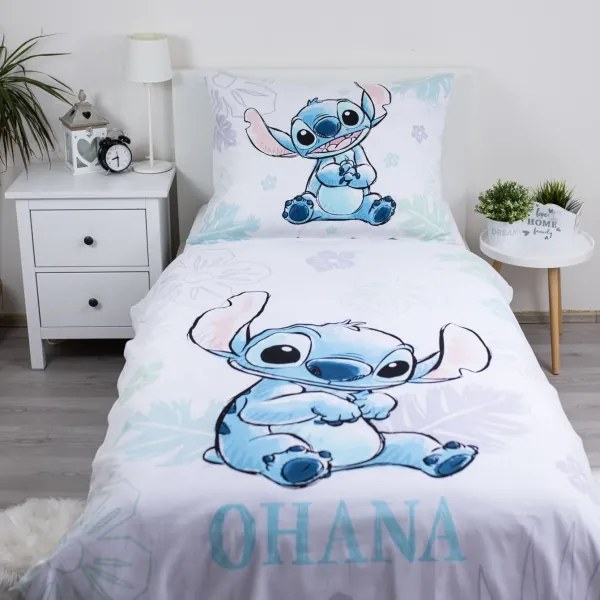 Jerry Fabrics Povlečení Lilo a Stitch Ohana White 140x200, 70x90 cm