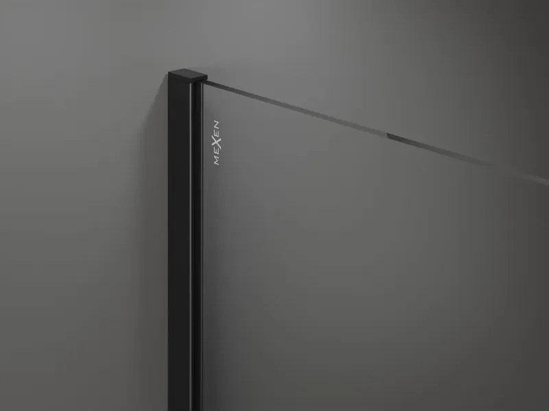 Mexen Kioto sprchová zástěna Walk-in 105 x 200 cm, transparentní 8 mm, černá - 800-105-101-70-00