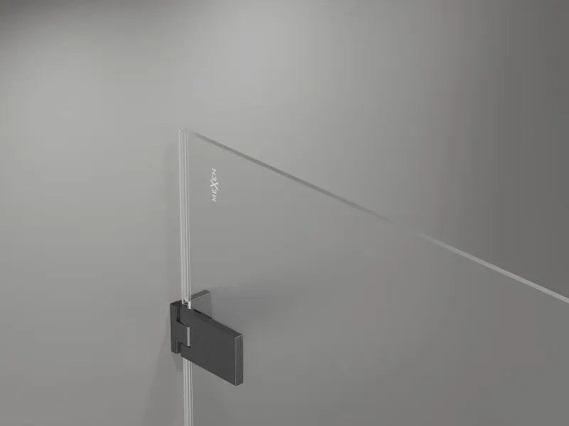 Mexen Lunar-F L, skládací sprchový kout pravý 80 x 80 cm, 8mm čiré sklo, profil grafit broušený, 836L-080-080-66-00-P