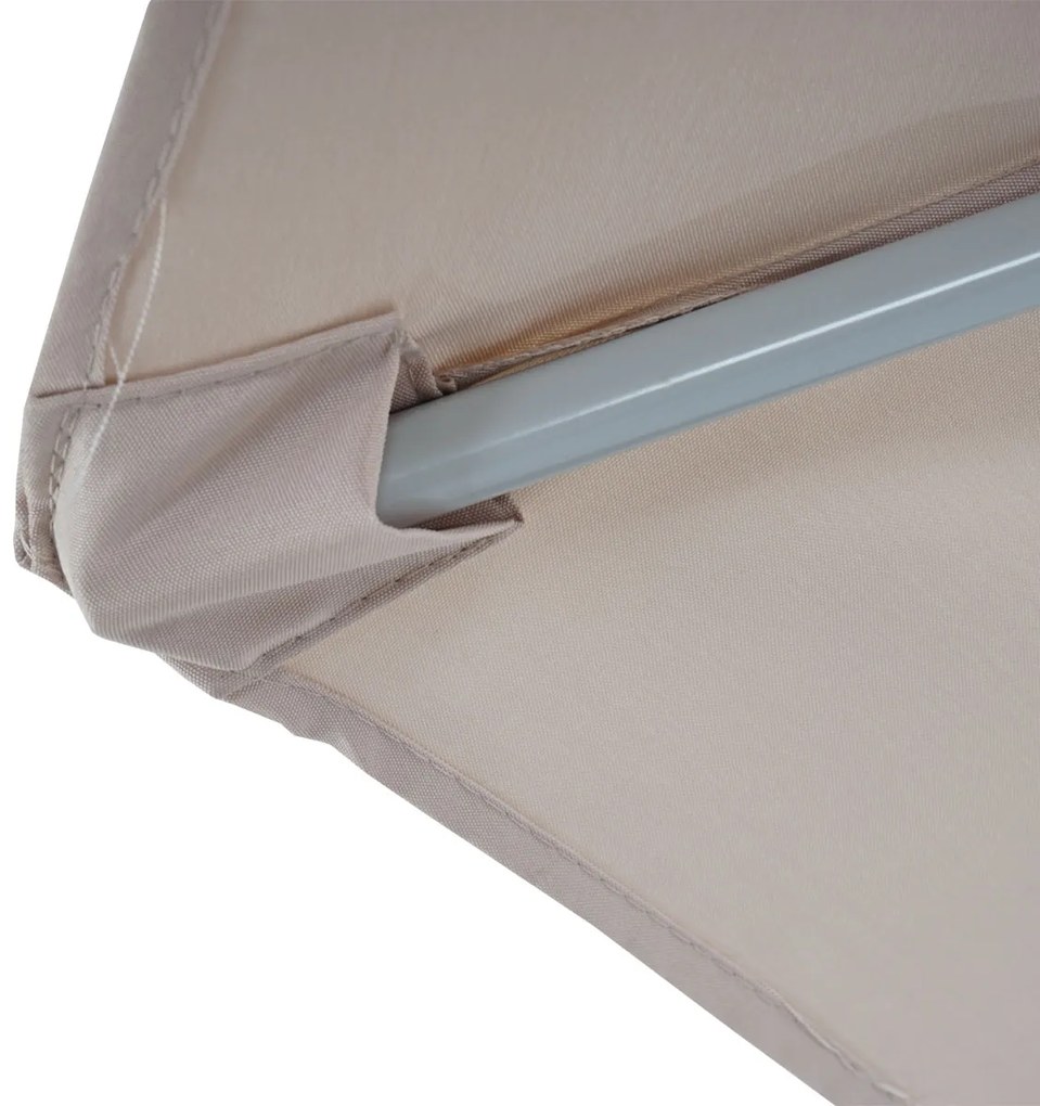 Slunečník půlkruh Parla 300 cm se stojanem - polyester/hliník - krémová