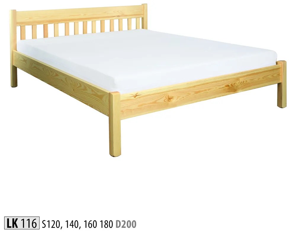 Drewmax Dřevěná postel 120x200 LK116 ořech