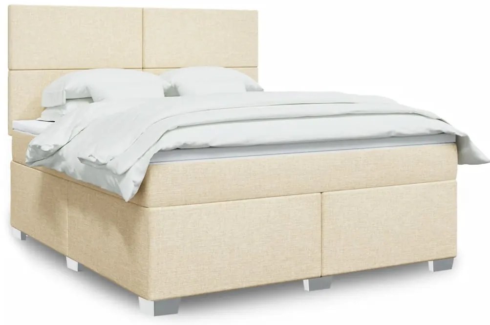Box spring postel s matrací krémová 180x200 cm textil 3290565