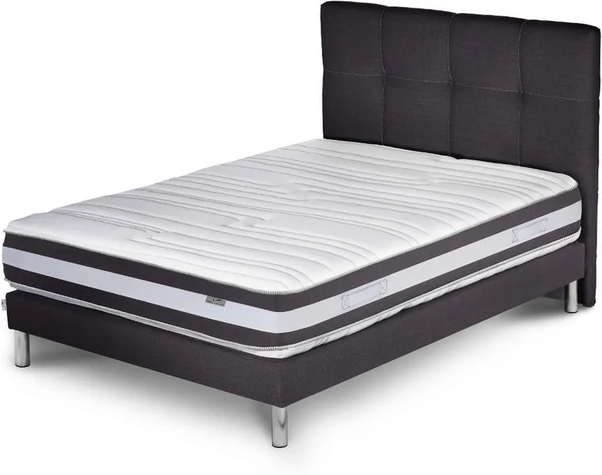 Tmavě šedá postel s matrací Stella Cadente Maison Mars, 160 x 200 cm