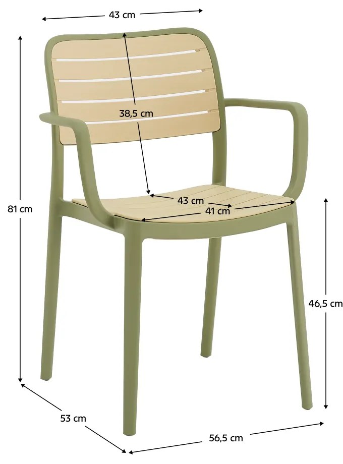 Kondela Stohovateľná stolička, zelená/béžová, KARDOS TYP 2