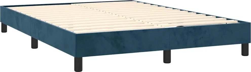 Box spring postel s matrací tmavě modrá 140x200 cm samet 3130965