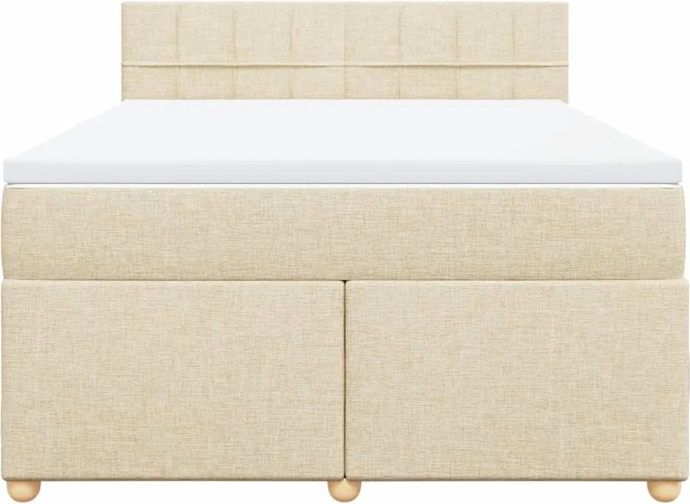 Box spring postel s matrací krémová 140x200 cm textil 3289008
