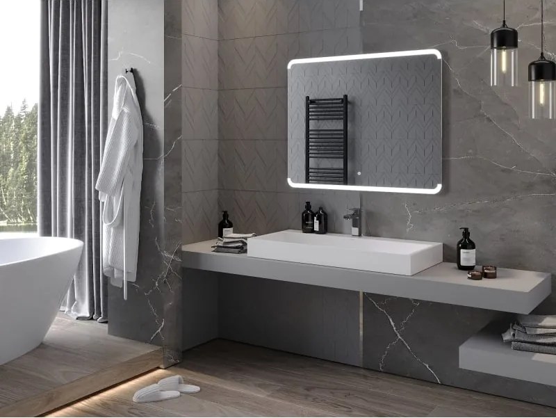 Mexen Nida osvětlené koupelnové zrcadlo 100 x 80 cm, LED 6000K, protimlžící - 9806-100-080-611-00