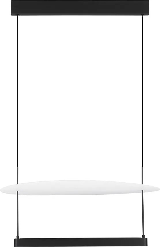 Bílé/matně černé hliníkové LED stmívatelné závěsné svítidlo ø 60 cm Diona – Nova Luce