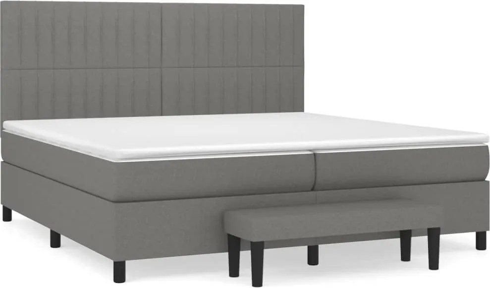 Box spring postel s matrací tmavě šedá 200x200 cm textil 3136782