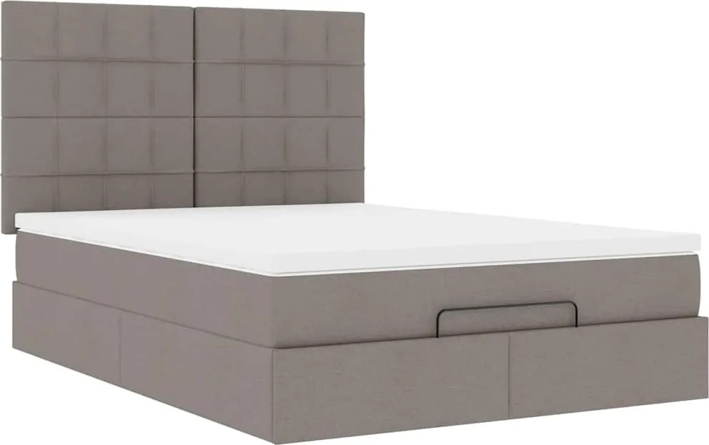 Osmanský rám postele s matrací taupe 140x190cm textil 3314007