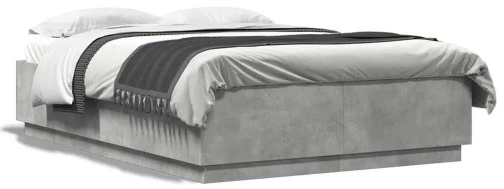 Rám postele betonově šedý 160 x 200 cm kompozitní dřevo,  3209691