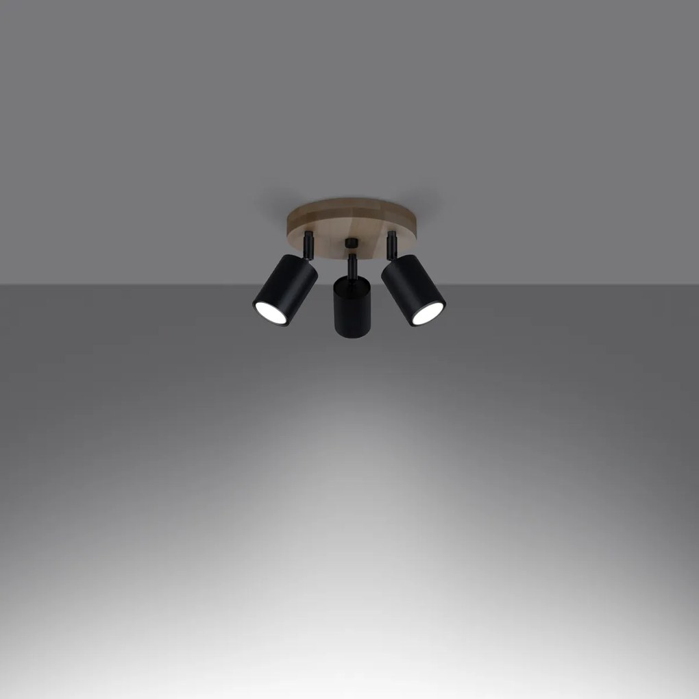 Sollux Lighting Stropní svítidlo VERDO 3P Černá
