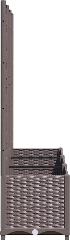 Zahradní květináč s mřížkou hnědý 120 x 40 x 136 cm PP 318263