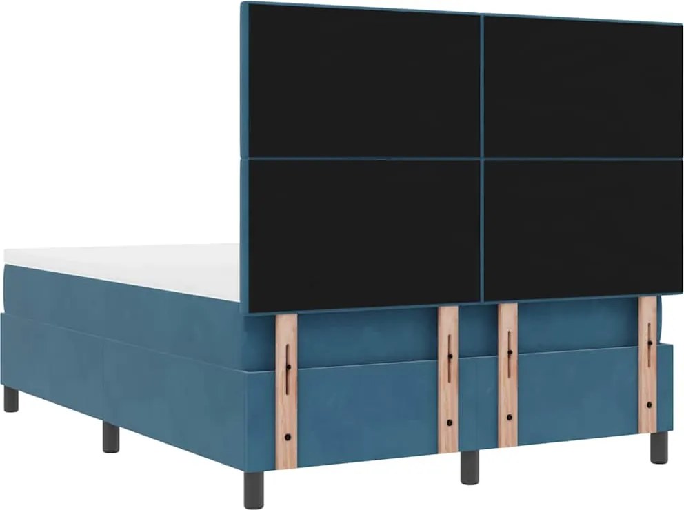 Postel s boxspringem s čelo Tmavě modrá 140 x 200 cm samet 3339840