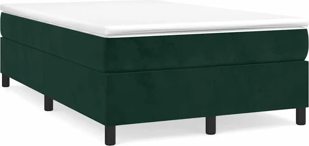 Box spring postel s matrací tmavě zelená 120 x 200 cm samet 3144672