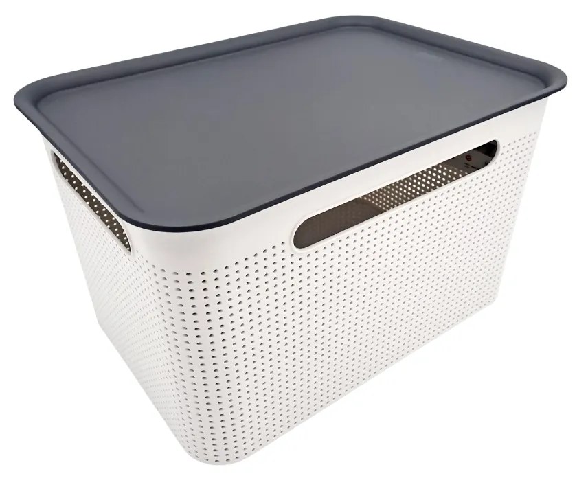 Rotho Úložný box s madly BRISEN 16l, 36x26,2x21cm, bílý