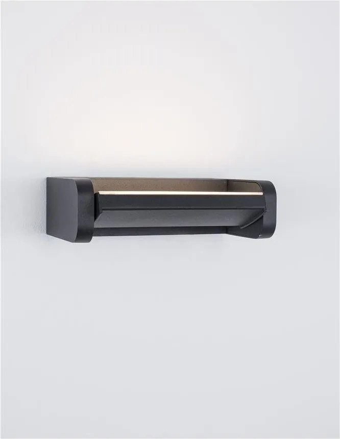 NV 9195062 Venkovní nástěnné svítidlo VOLVER černý litý hliník akrylový difuzor LED 7W 3000K 220-240V 150st. IP54 - NOVA LUCE
