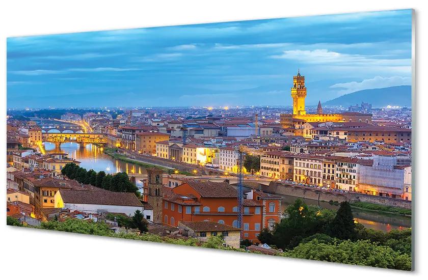 akrylový obraz Itálie Sunset panorama 125x50 cm