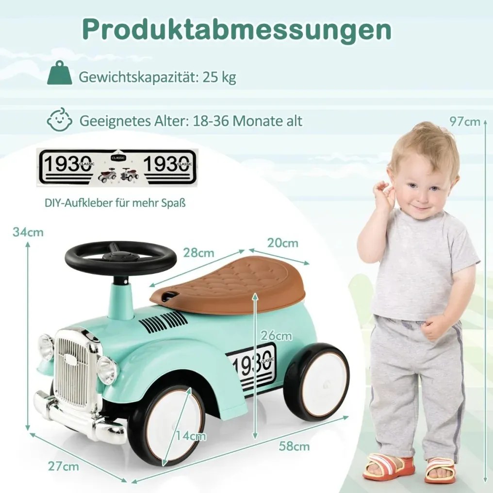 Dětské odrážedlo retro auto TQ10210GN