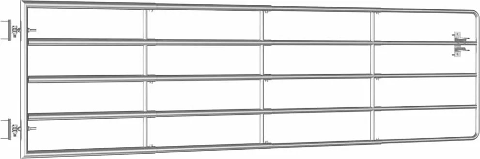 Brána na pastvinu ocelová 5 tyčí (115–300) x 90 cm stříbrná 145986