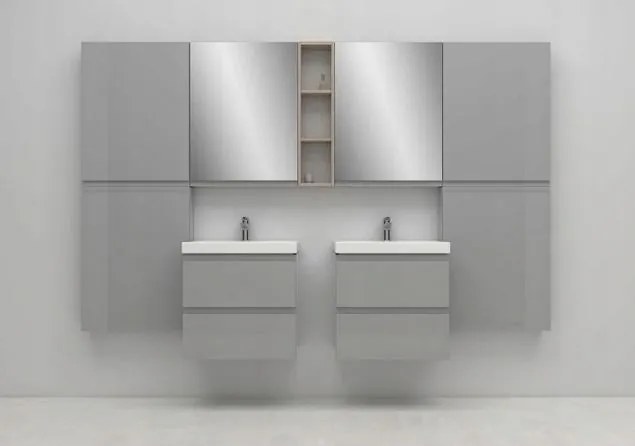 Cersanit Moduo, zrcadlová závěsná skříňka 40x14x80 cm, antracitová matná, S590-084