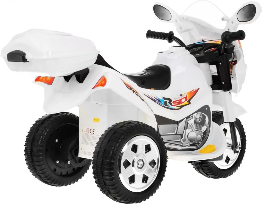 Ramiz Dětská elektrická tříkolka motorka BJX-088 bílá + zvuky + světla