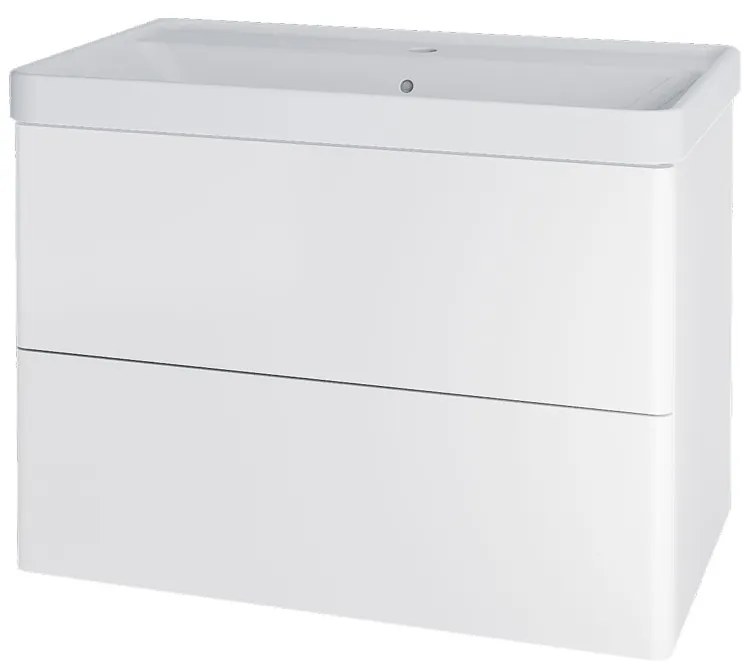 Mereo Mereo, Siena, koupelnová skříňka s keramickym umyvadlem 81 cm, bílá, antracit, černá, CN411