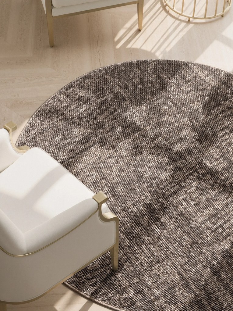 ELLE Decoration, Kusový koberec Brilliance Prisma 106312 Beige z kolekce Elle kruh, 200x200 (průměr) kruh, hnědá, ložnice