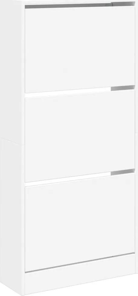 vidaXL Botník 60 x 21 x 125,5 cm kompozitní dřevo [839896] Barva: Bílá