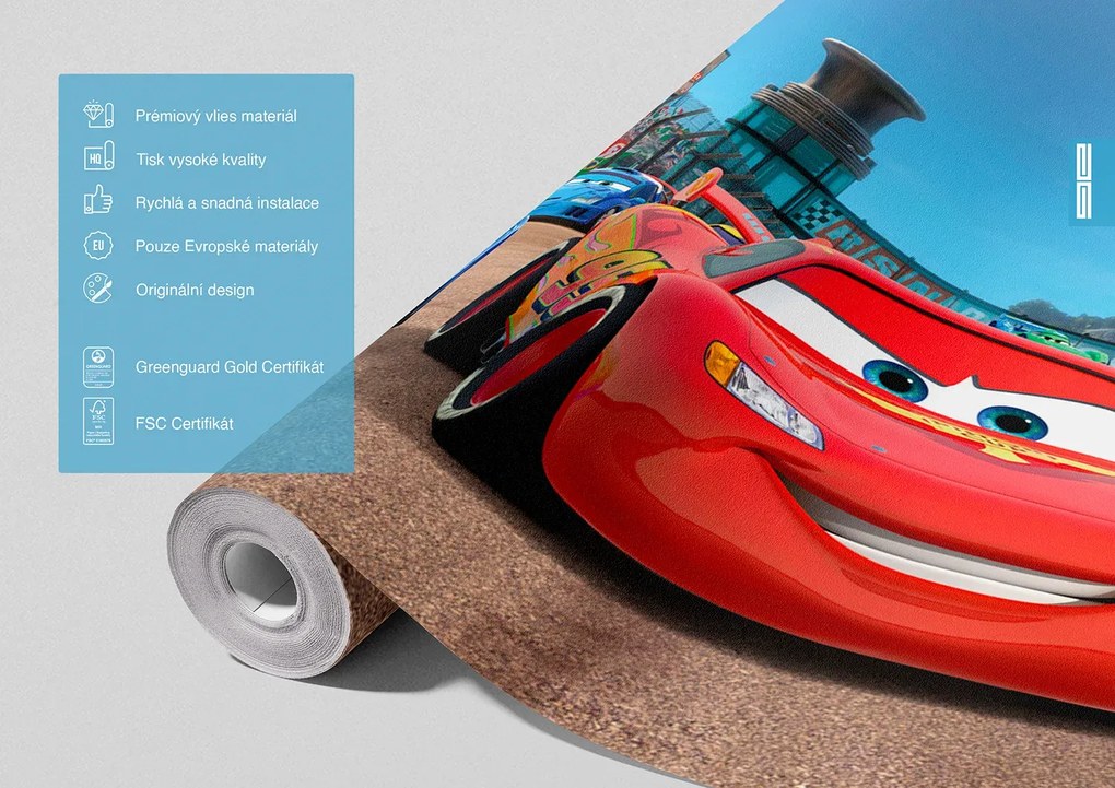 Dětská vliesová fototapeta na zed' Auta Závod, Disney | 202 x 90 cm | DFTDNH 5339