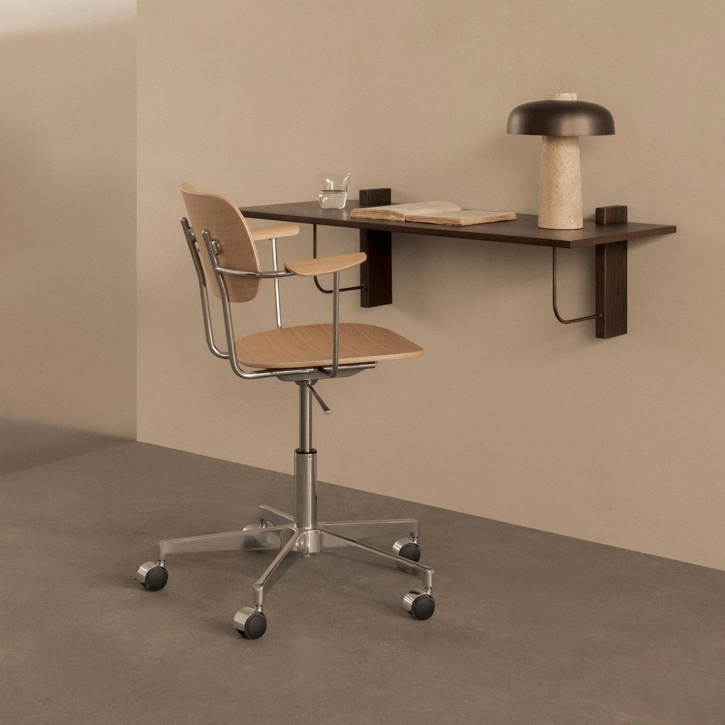 AUDO (MENU) Kancelářská židle Co Task Chair s područkami, Chrome / Natural Oak