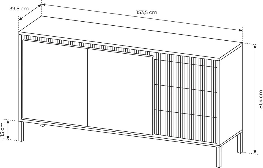 Obývací stěna SENSO D | 4 díly | 444 cm + 68x68 cm | černá