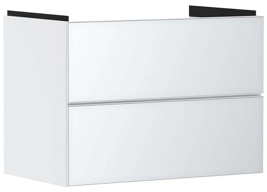 Hansgrohe Xevolos E - Umyvadlová skříňka 78x58x48 cm, 2 zásuvky, matná bílá/metalická bílá 54178320