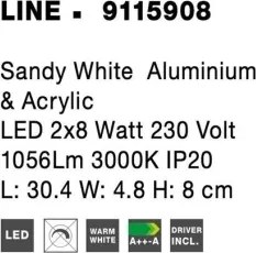 Nástěnné LED svítidlo NOVA LUCE LINE 2x8W 3000K 9115908