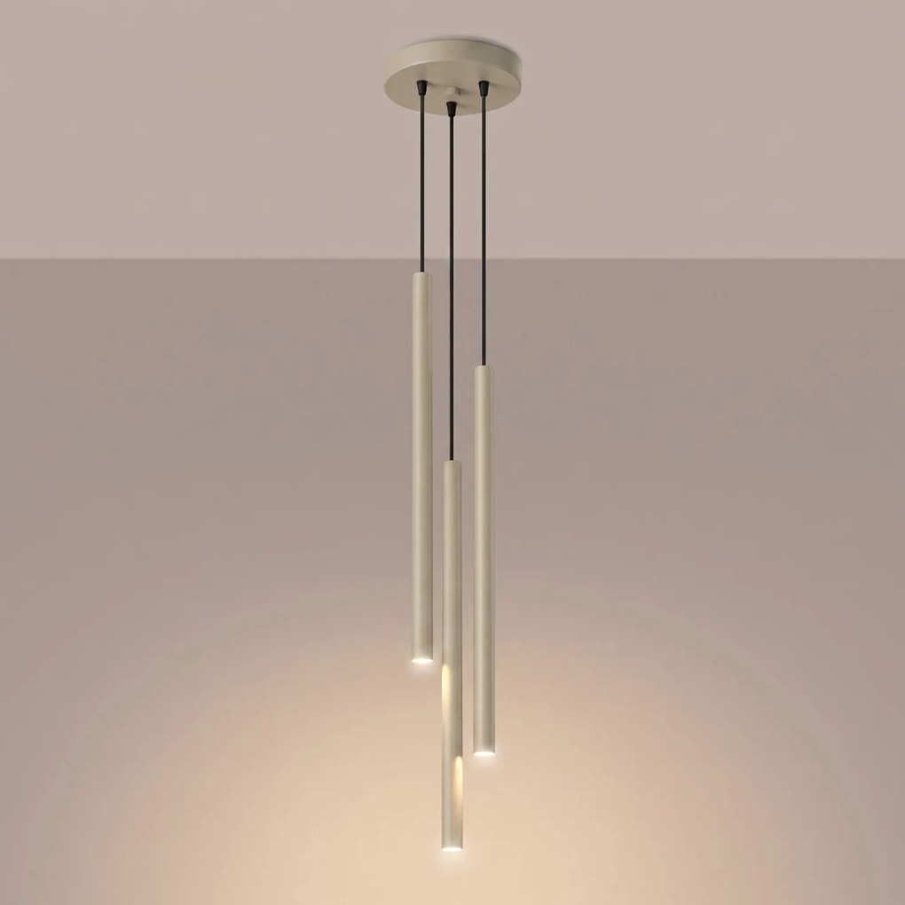Sollux Lighting Závěsné svítidlo PASTELO 3P šedobéžové