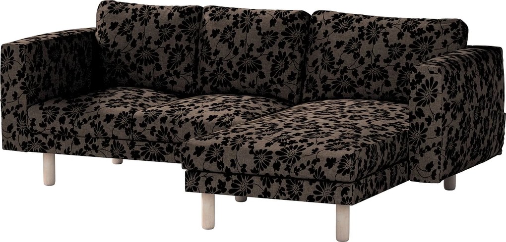 Potah na pohovku IKEA Norsborg 3-místná se šezlongem barva hnědá látka pletený vzor, vzorované