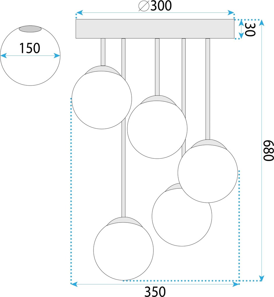 Toolight Rea, LAMP APP1818-5CPR GOLD, OSW-00668