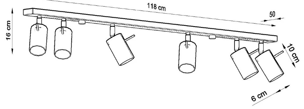 Sollux Lighting Stropní svítidlo RING 6L Černá