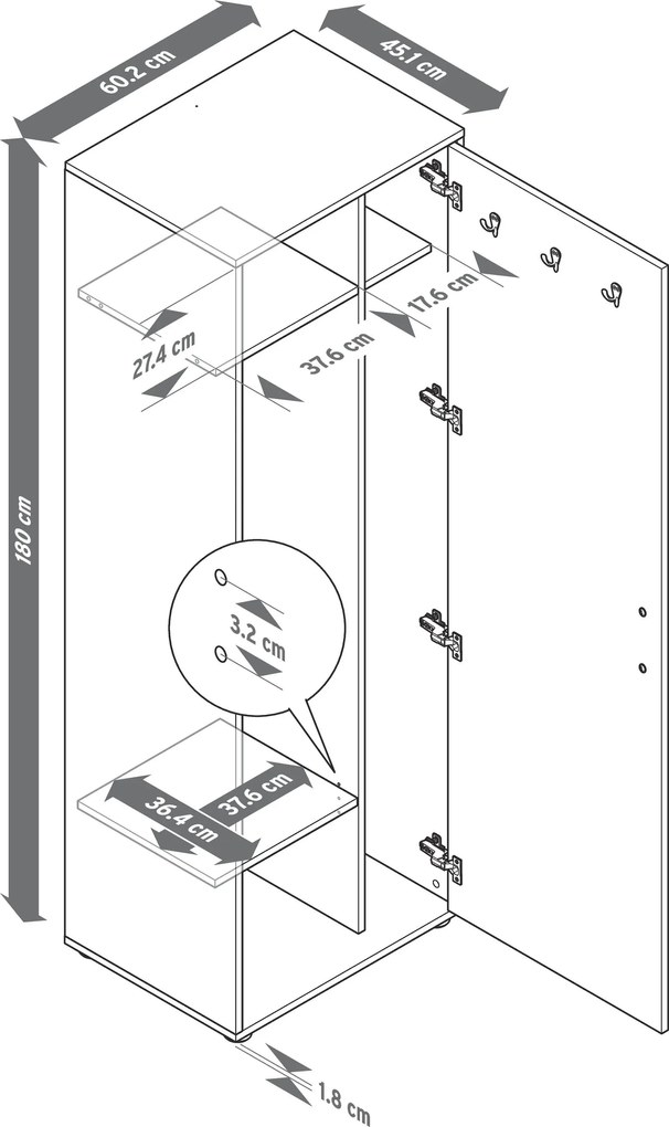 Tchibo - Univerzální skříň - barva: bílá
